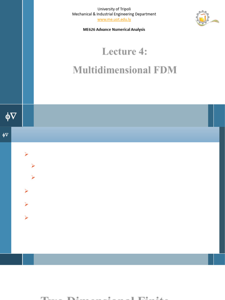 L04 - 2D Finite Difference Method | PDF | Finite Difference ...