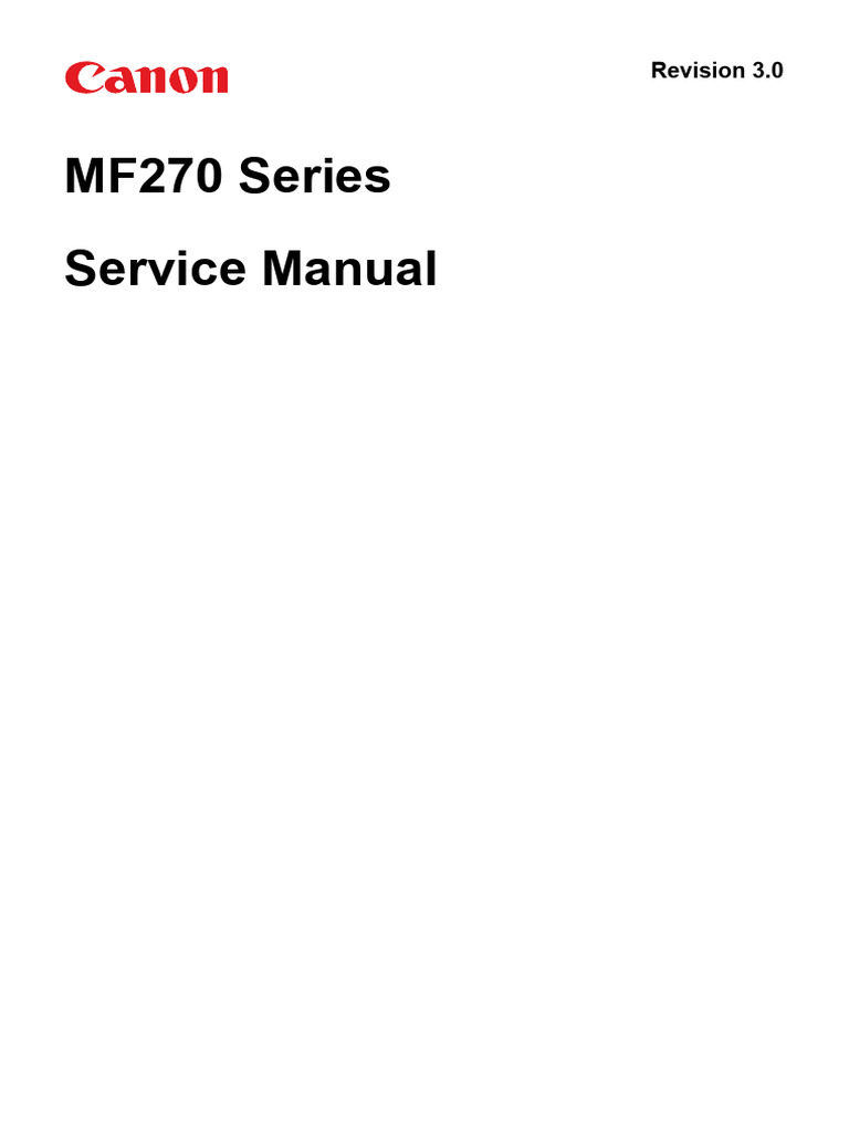 Canon MF270 Series Service Manual | PDF | Power Supply