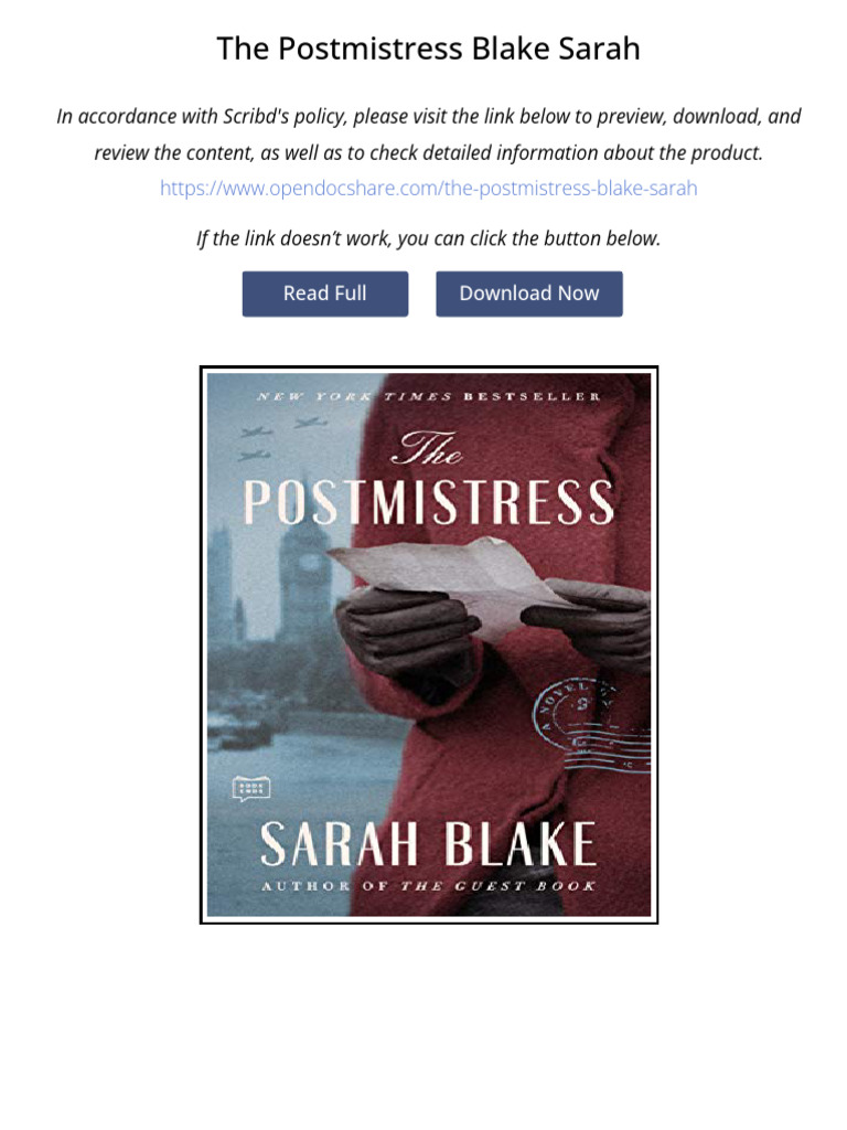 The Postmistress Blake Sarah | PDF
