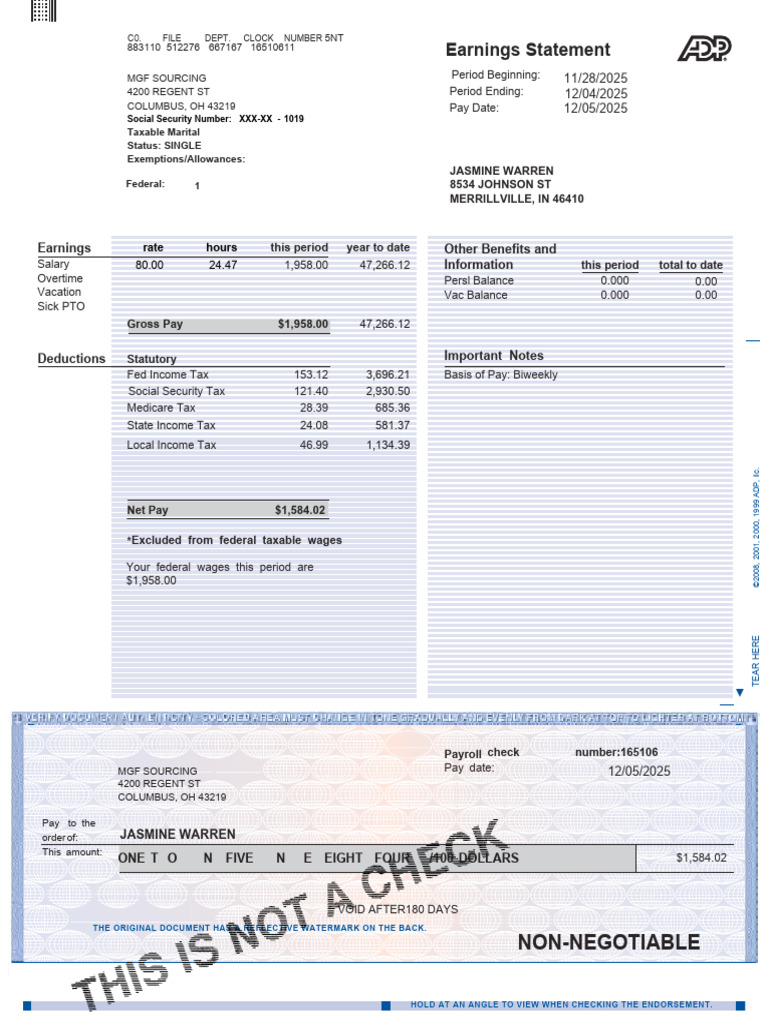 Jasmine Warren | PDF | Payroll | Public Finance