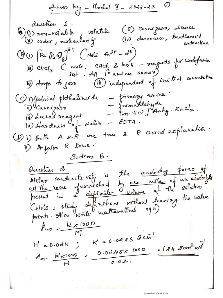Answer Paper Model 2 2023 | PDF