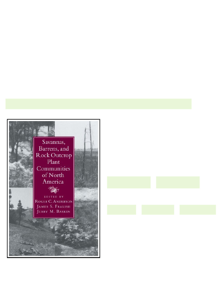 (Ebook) Savannas, Barrens, and Rock Outcrop Plant Communities of North ...