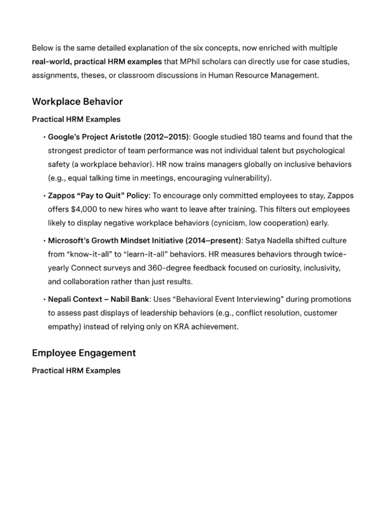 Workplace Behaviour Concepts | PDF