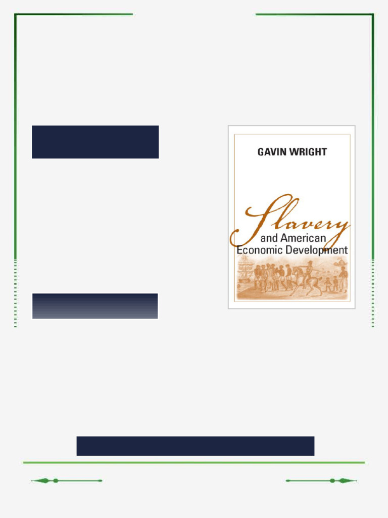 Slavery and American Economic Development 1st Edition Gavin Wright ...