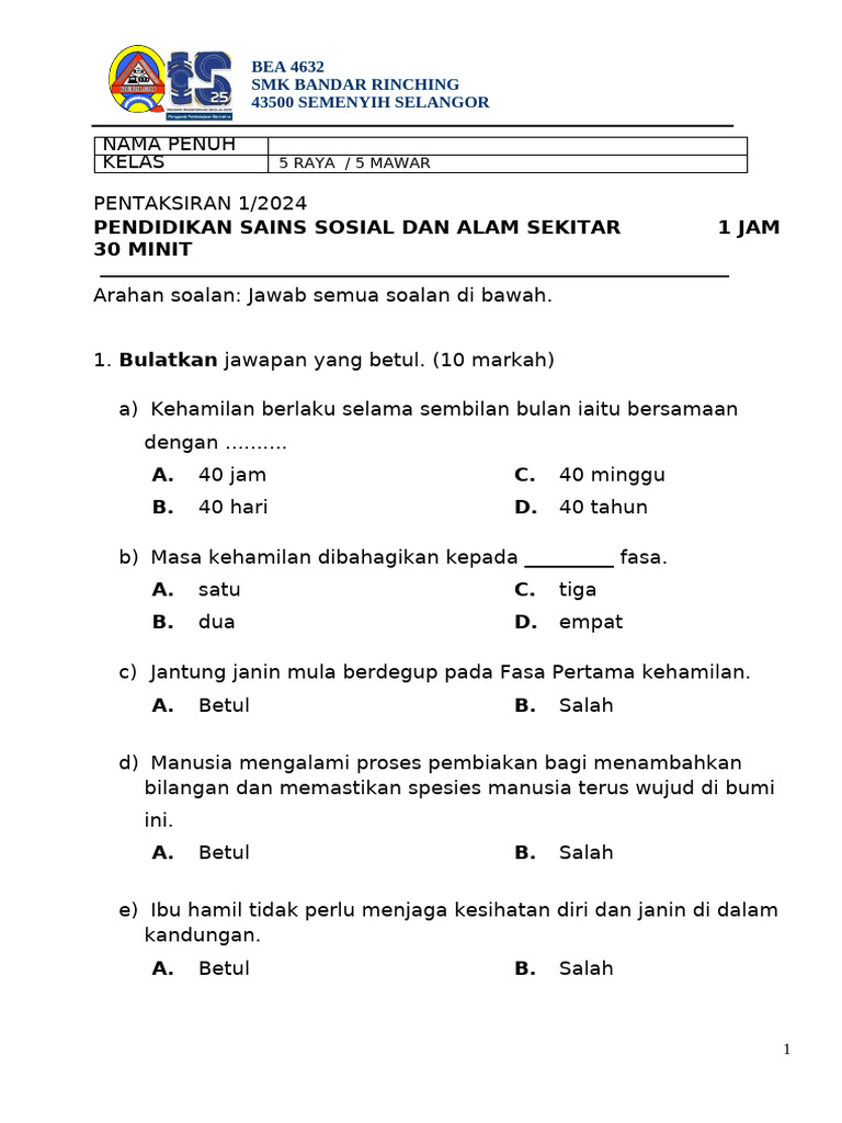 Pssas Ting 5 | PDF