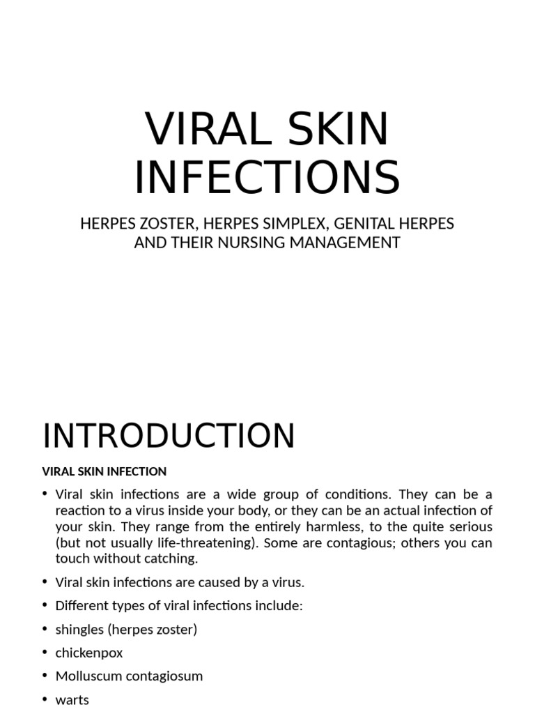 Nursing Management of Viral Skin Infections | PDF | Paresthesia ...