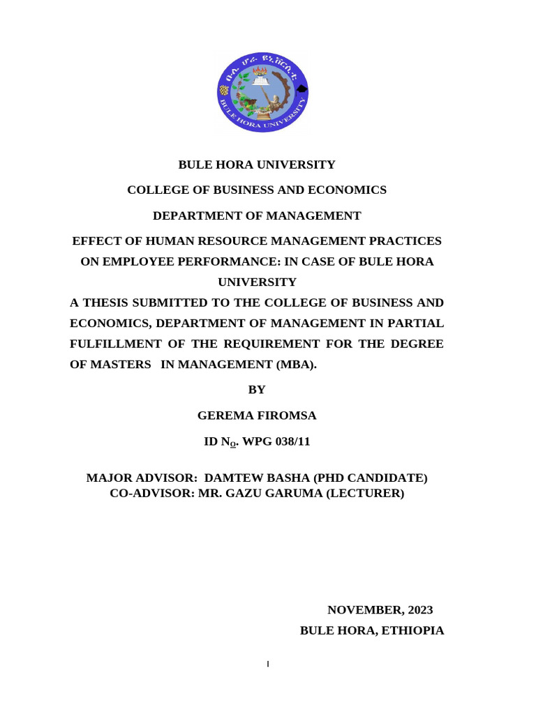 Final Thesis End (1) | PDF | Human Resource Management | Performance Appraisal