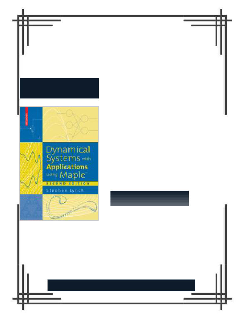 Dynamical Systems with Applications using Maple 2nd Edition Stephen ...