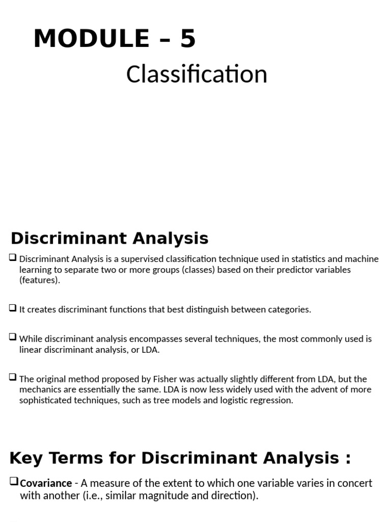 Module 5 SML | PDF | Logistic Regression | Regression Analysis