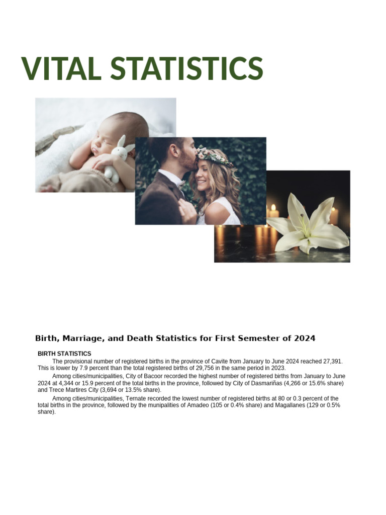 Vital Statistics | PDF | Philippines | Government Information