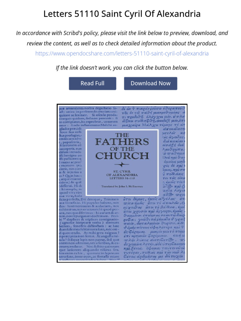 Letters 51110 Saint Cyril Of Alexandria | PDF | Church Fathers | Pope
