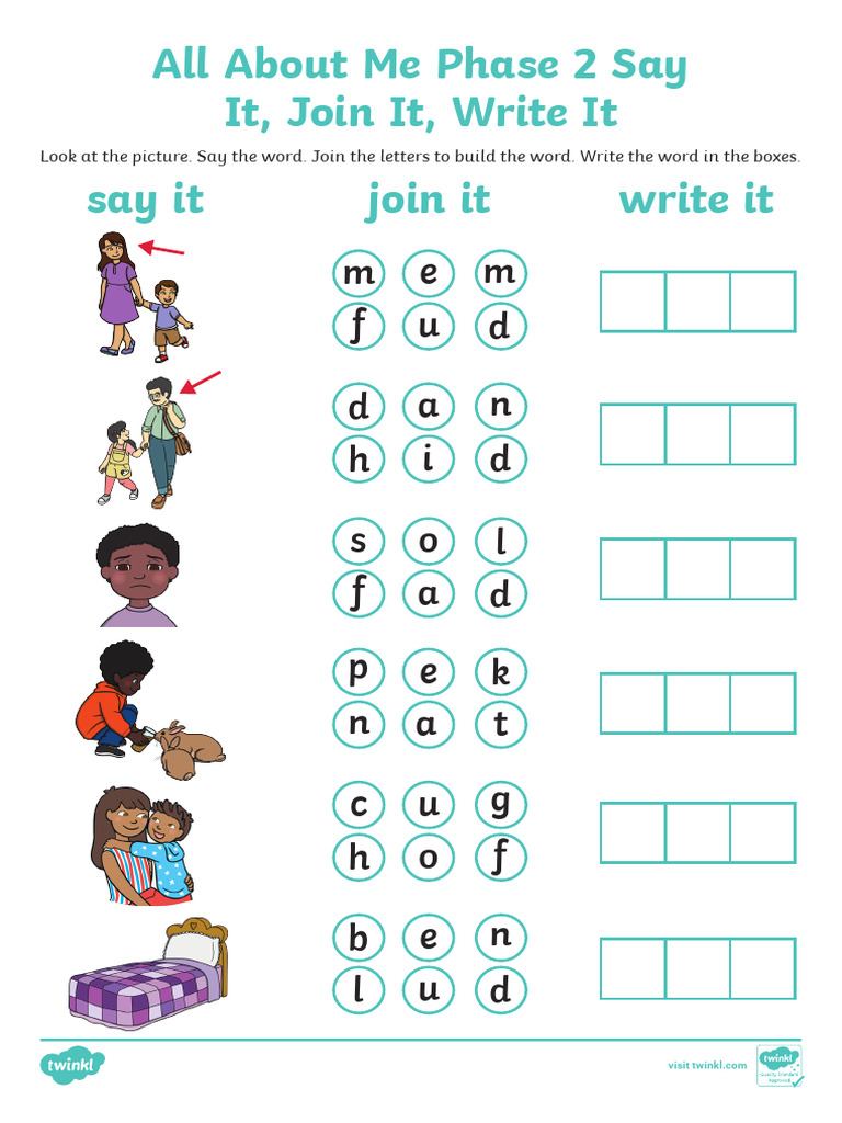 All About Me Phase 2 Say It, Join It, Write It Activity-Pages | PDF