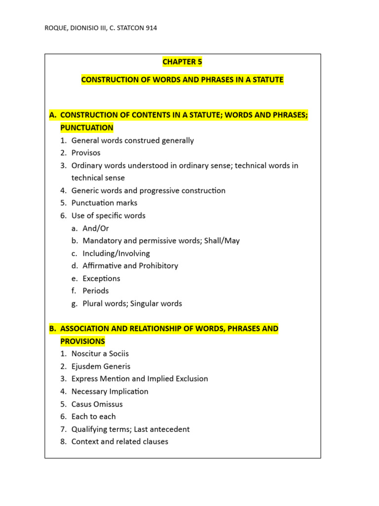 CHAPTER 5 STATCON | PDF | Statutory Interpretation | Legal Documents