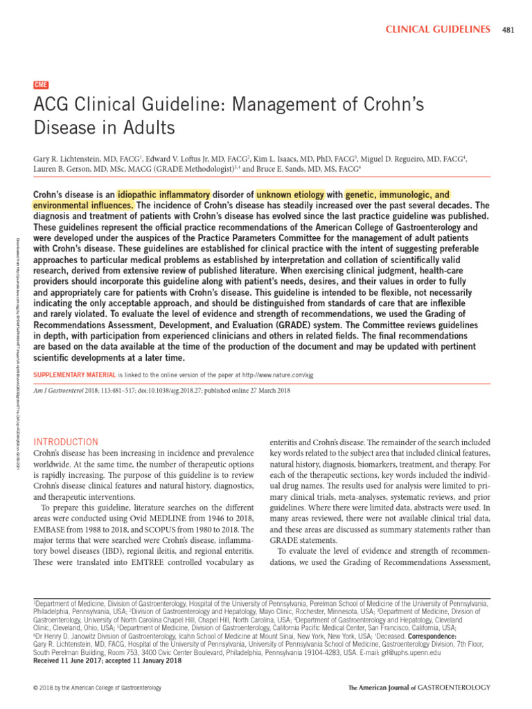 ACG_Clinical_Guideline__Management_of_Crohn_s.10 | PDF | Crohn's ...