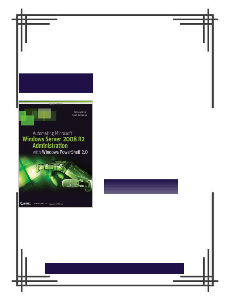 Automating Microsoft Windows Server 2008 R2 with Windows PowerShell 2 0 ...