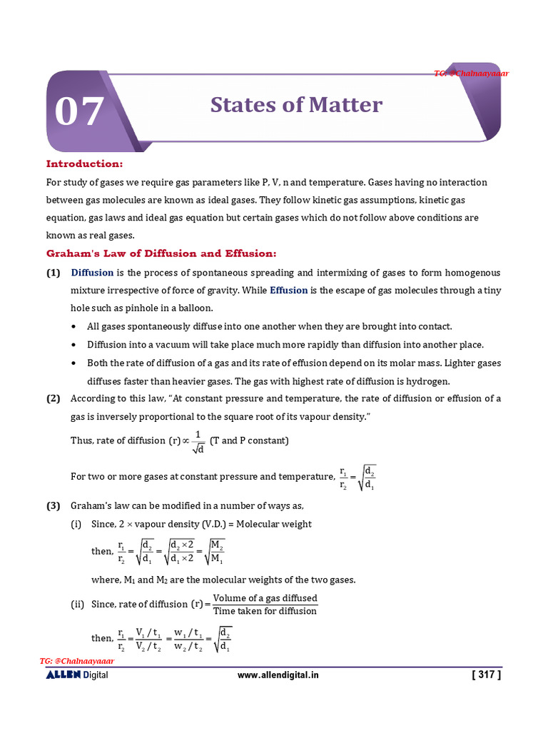 States of Matter | PDF | Gases | Diffusion