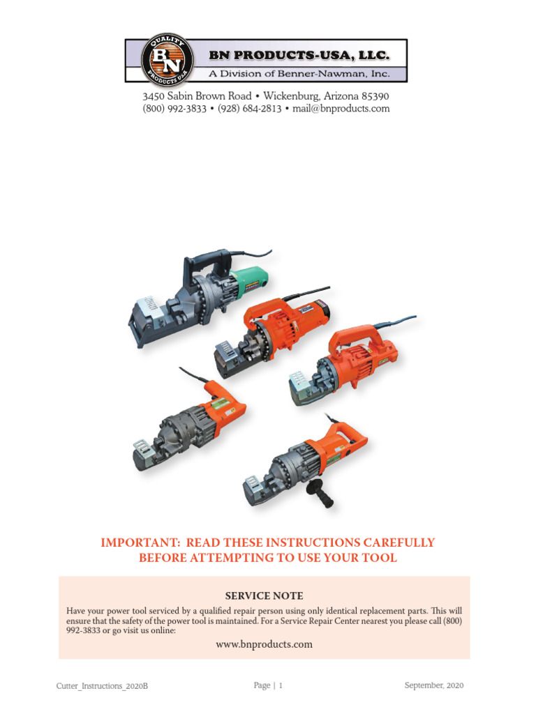 Cutter Instructions 2020B | PDF | Valve | Screw