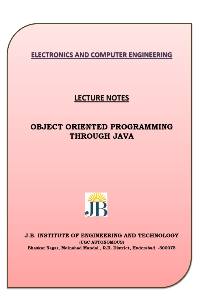 Oop Notes Final | PDF | Java Virtual Machine | Data Type