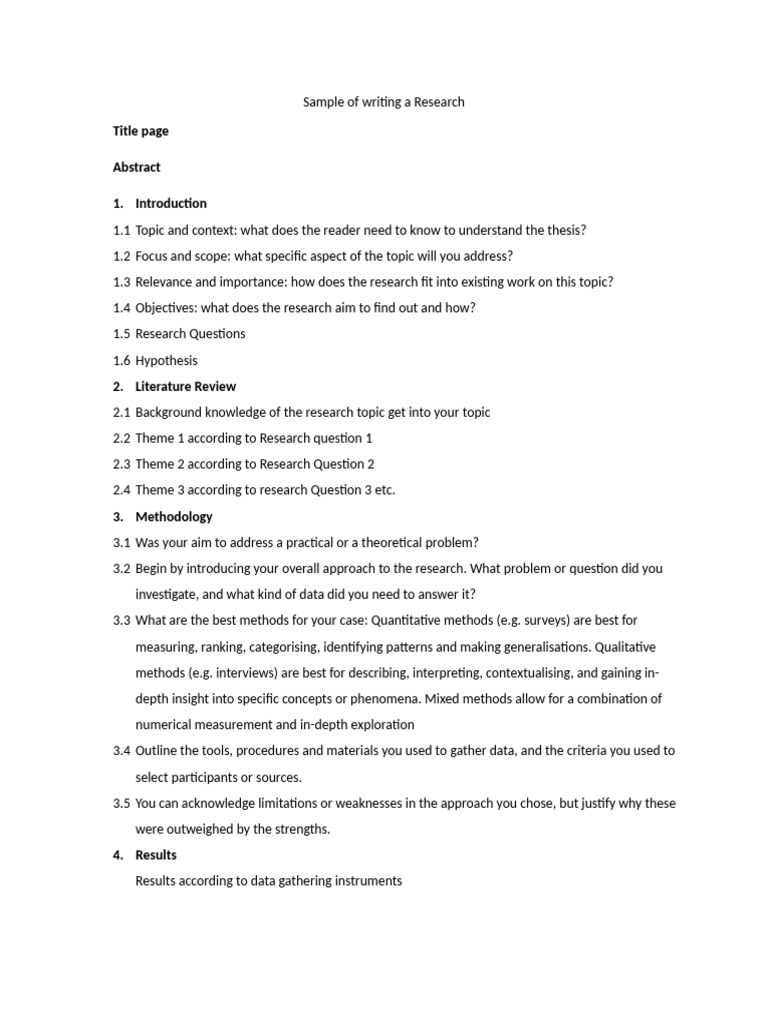 Sample of Writinga Research | PDF