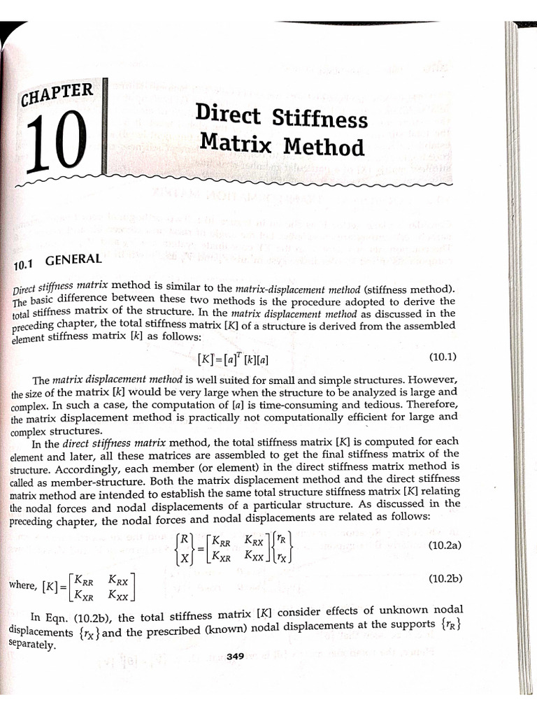 Direct Stiffness Matrix Method | PDF
