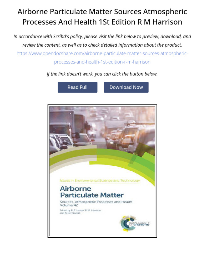 Airborne particulate matter sources atmospheric processes and health ...