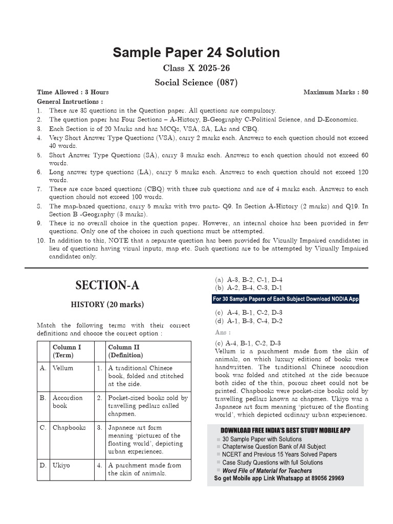 Nodia Class 10 Social Science Solution Paper 24 | PDF | Mining | Coal