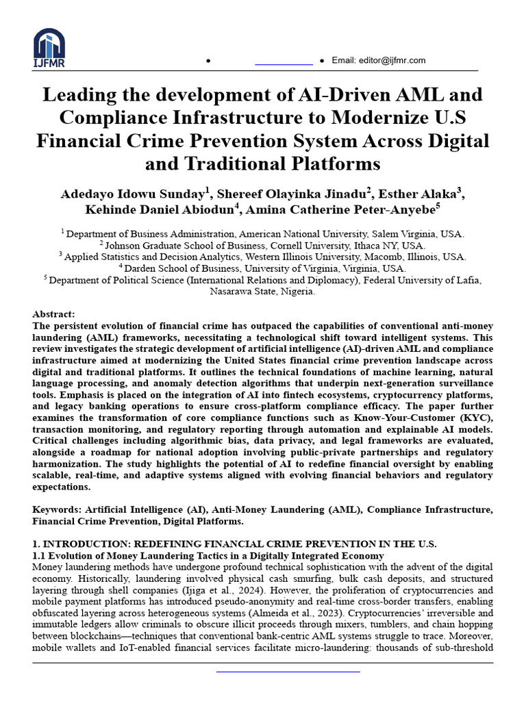 AI-Driven AML Solutions for U.S. Compliance | PDF | Machine Learning ...