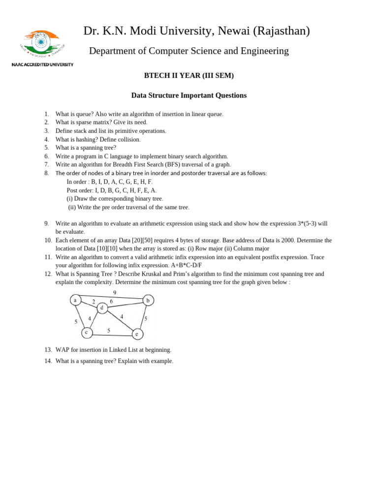 Essential Data Structures Questions | PDF