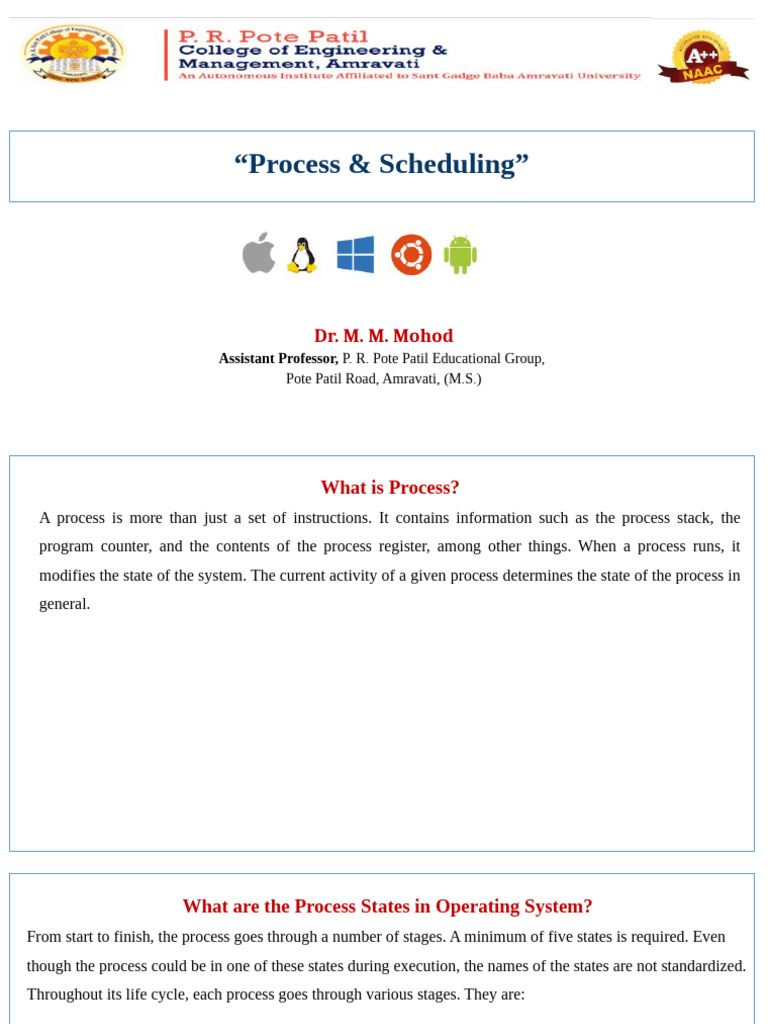 Unit II (Process & Scheduling) | PDF | Scheduling (Computing) | Process ...