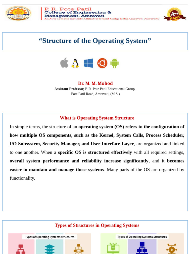Operating System Structure Explained | PDF | Operating System | Kernel ...