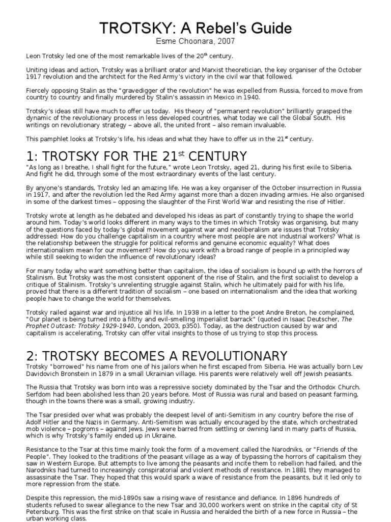 A Rebels Guide To Trotsky | PDF | Leon Trotsky | Vladimir Lenin