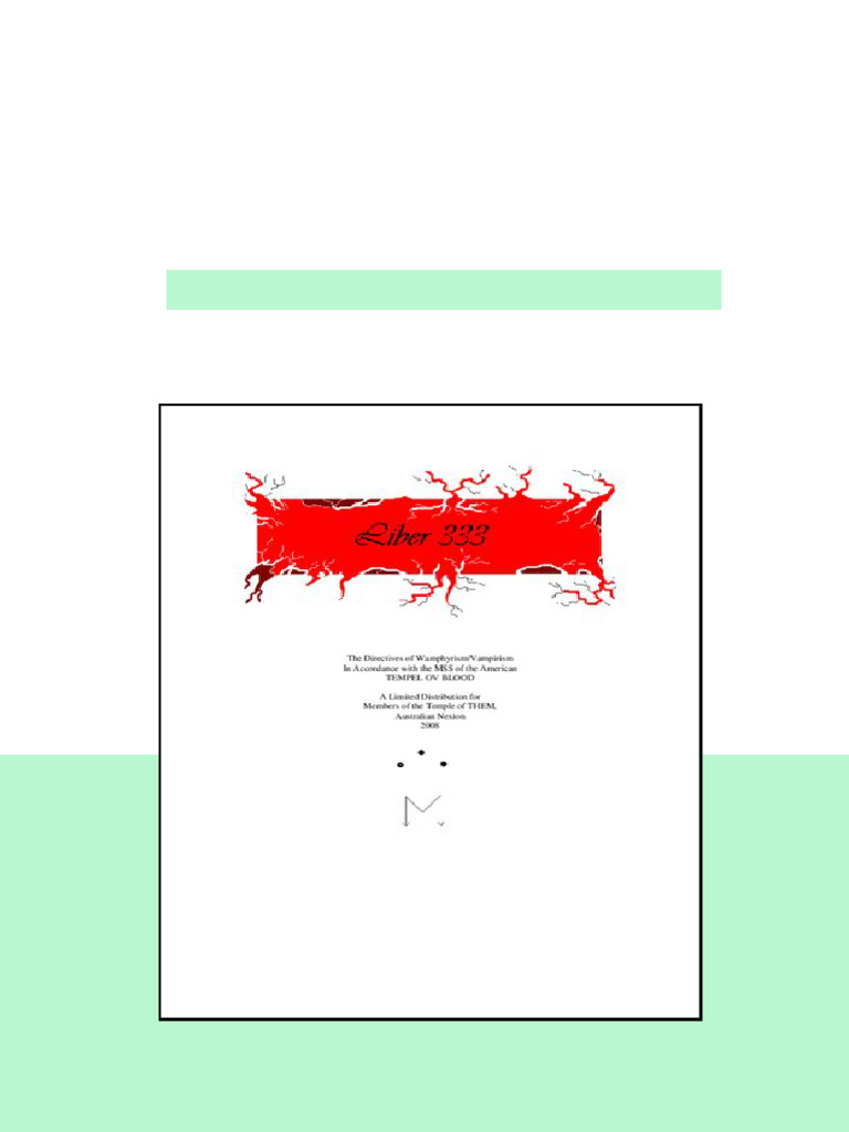 Liber 333 Tempel Ov Blood all chapters available | PDF