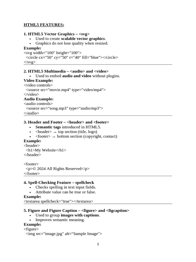Html5 Features Re | PDF | Html5 | Computing