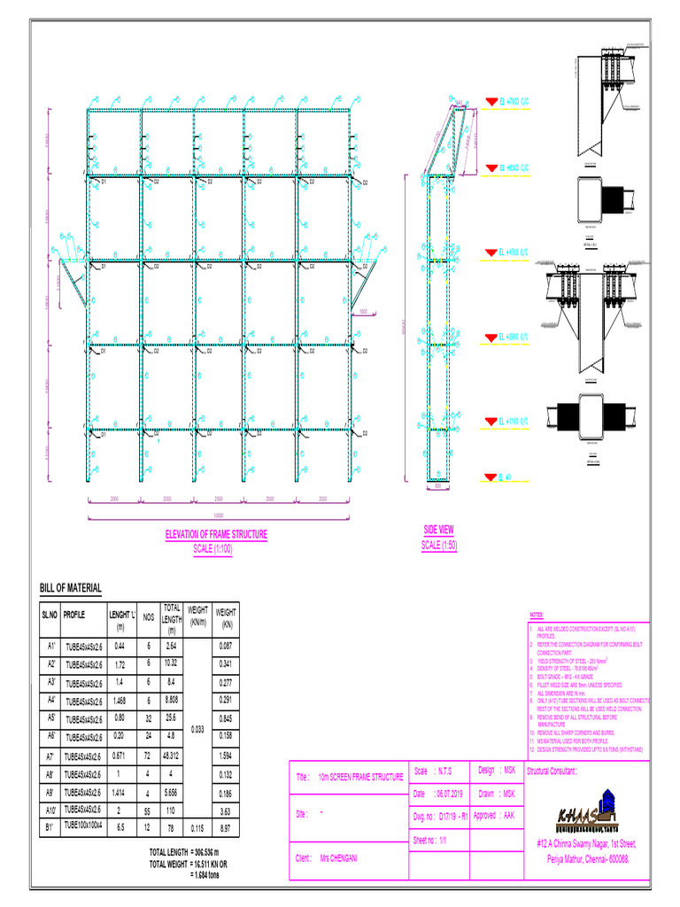 10m Screen Frame Structure Elevation | PDF | Chess Theory | Chess