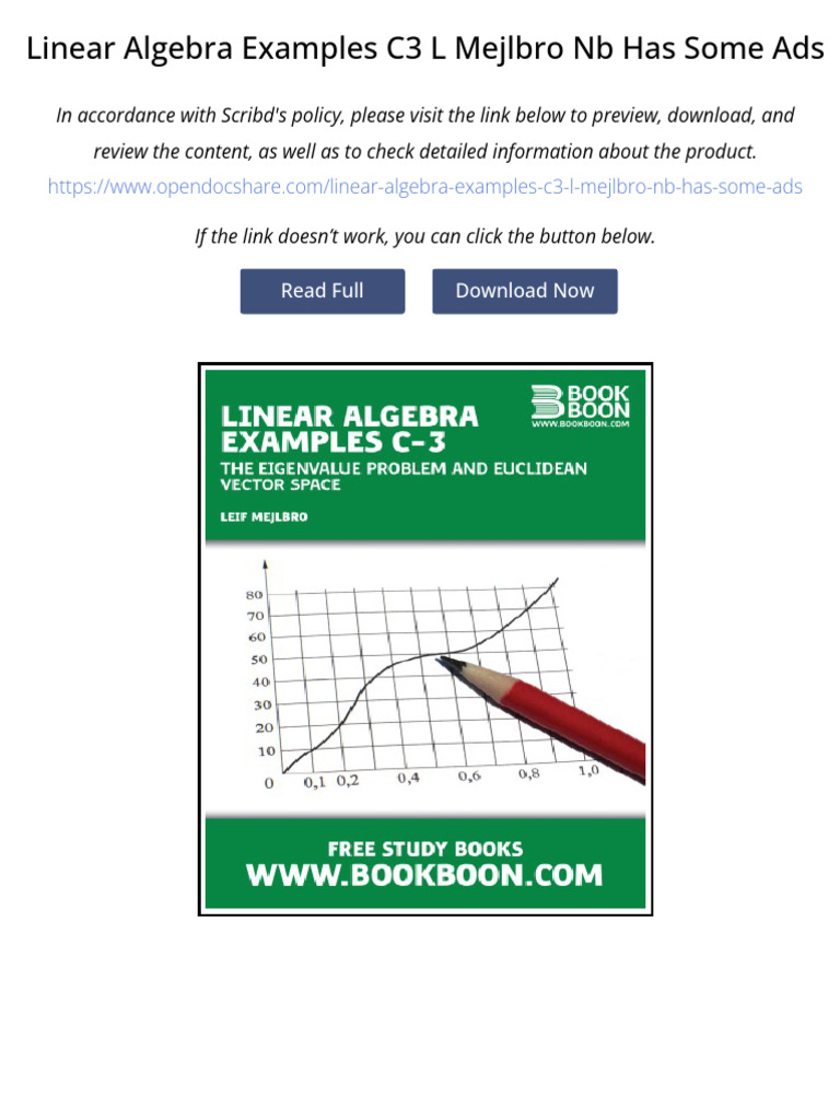 Linear Algebra Examples C3 L Mejlbro Nb Has Some Ads | PDF ...