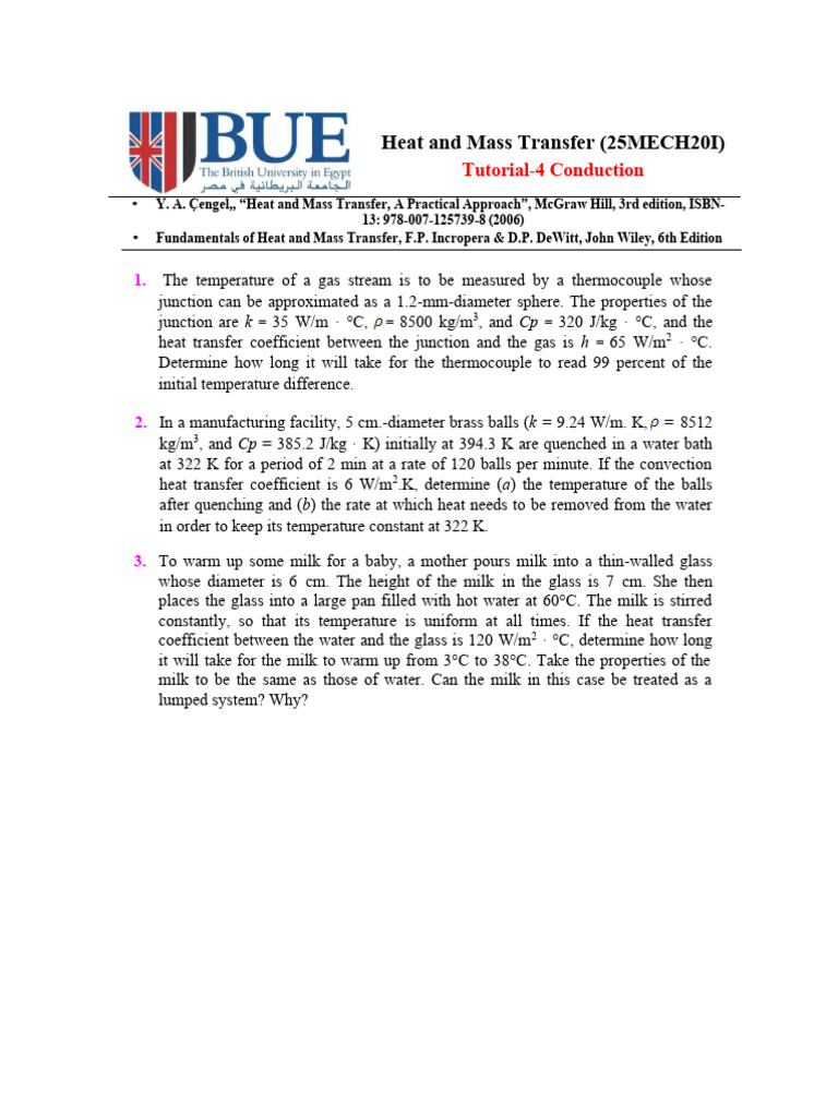 Heat Transfer Calculations and Applications | PDF