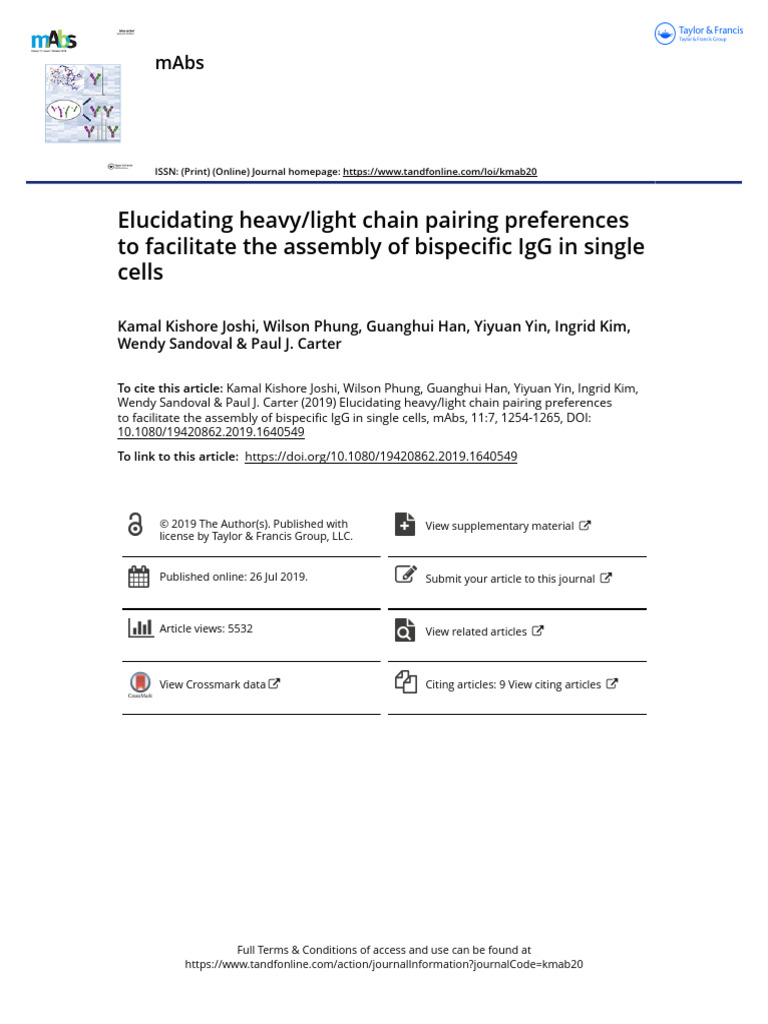 Elucidating Heavy Light Chain Pairing Preferences to Facilitate the ...