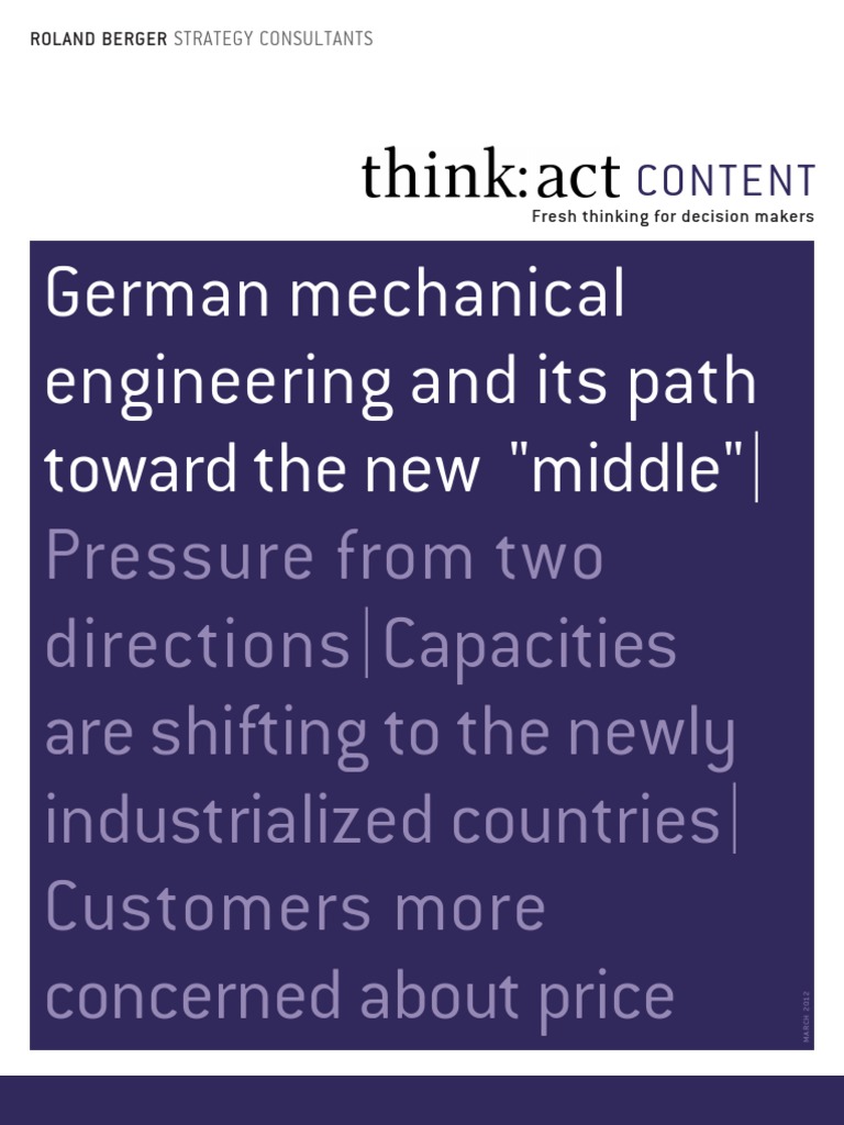 German Mechanical Engineering and Its Path Toward The New "Middle ...
