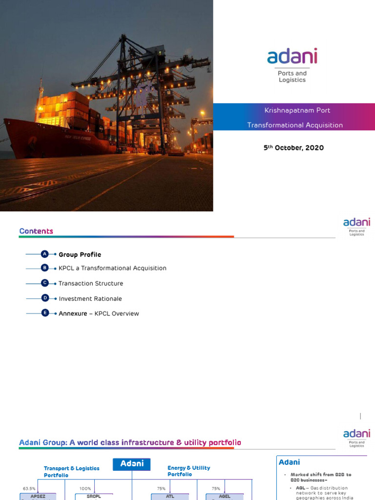 Krishnapatnam Port Acquisition Overview | PDF