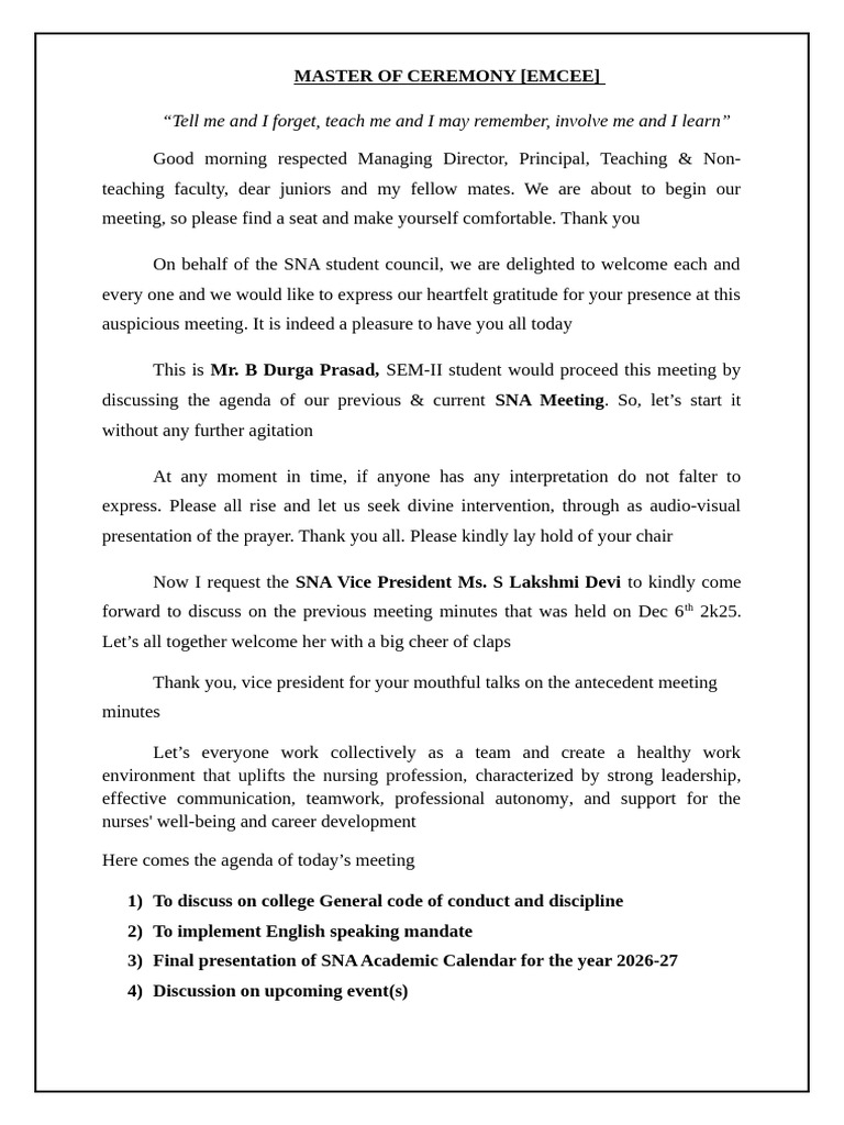 Emcee Durga Prasad | PDF