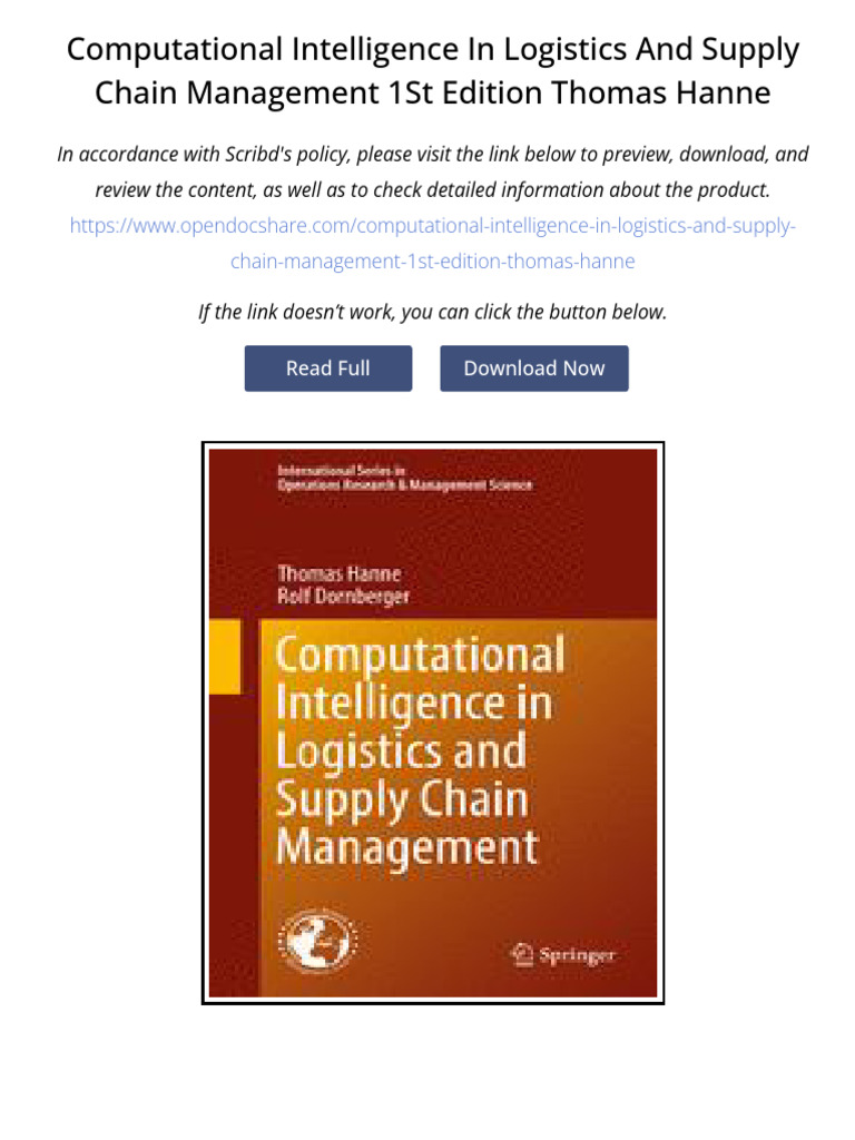 Computational Intelligence in Logistics and Supply Chain Management 1st ...