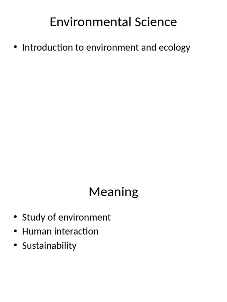 Study Material on Environmental Science | PDF