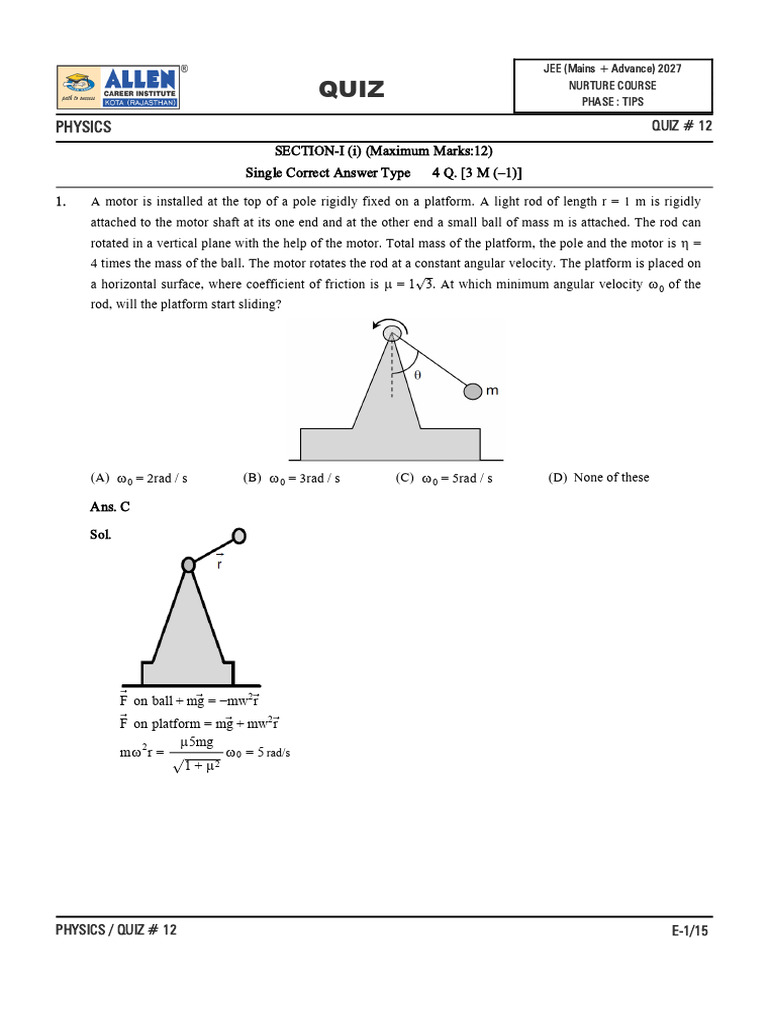 Physics assignment | PDF | Motion (Physics) | Physics