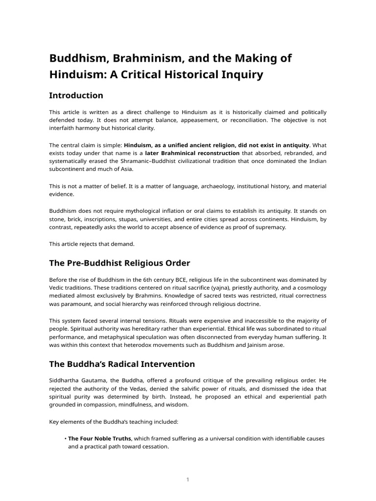 Buddhism, Brahminism, And The Making Of Hinduism_ A Critical Historical ...