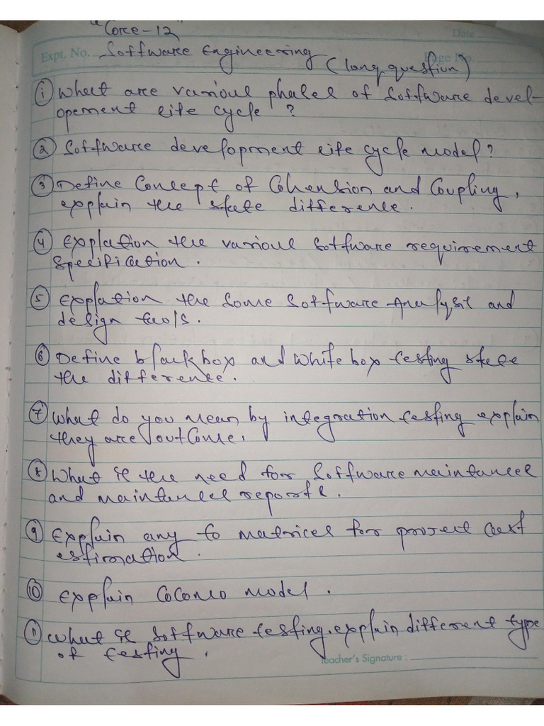 Important Questions For 5th Semester | PDF