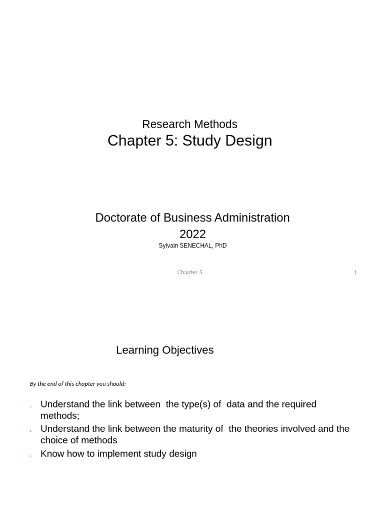 Chapter 5 - Study Design | PDF | Qualitative Research | Quantitative ...
