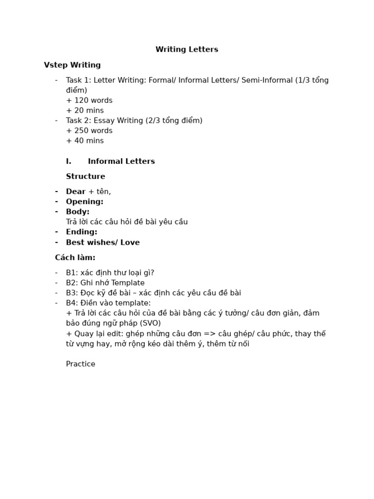 B2_Writing Informal Letters | PDF | Vietnam