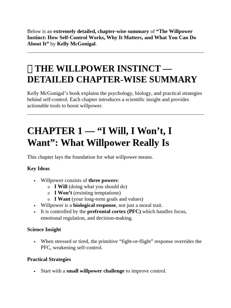 The Will Power Instinct | PDF | Self-Management | Self Control