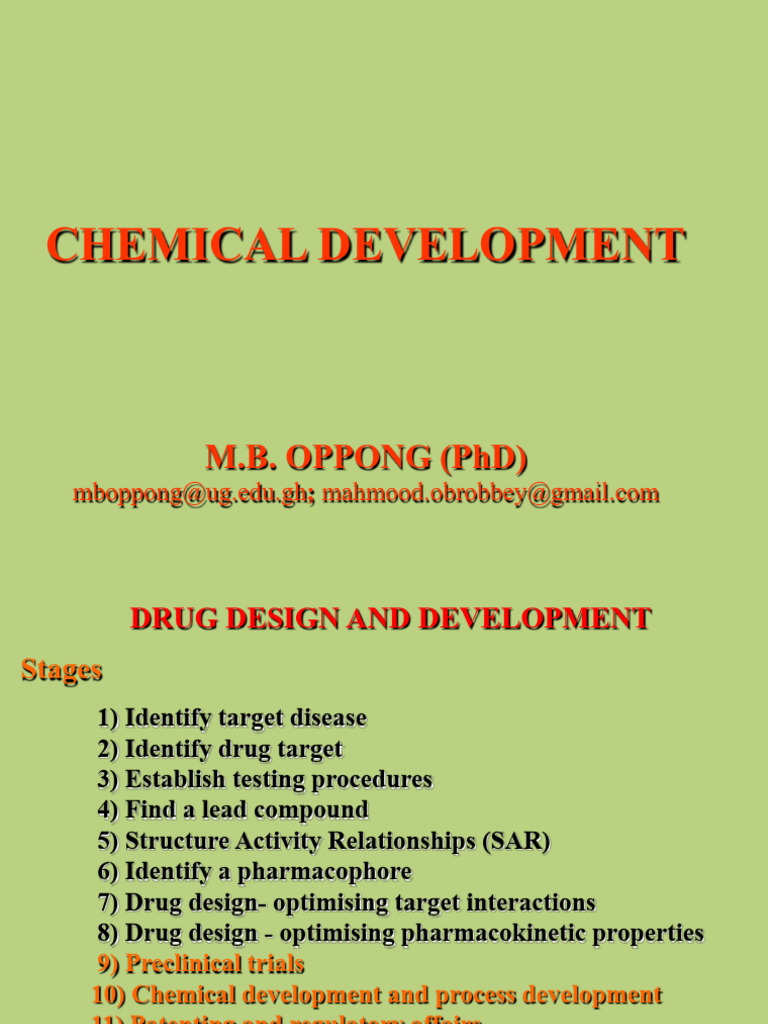 Chemical Development - Medicinal Chemistry | PDF | Solvent | Chemical ...