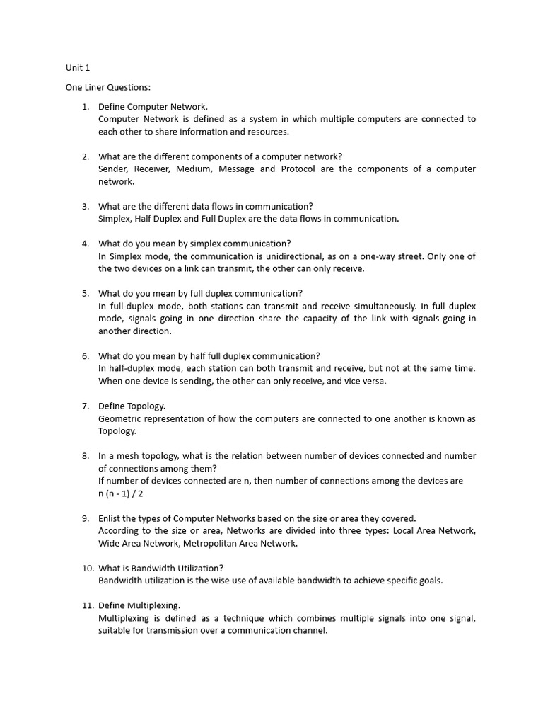 Questions - Computer Networks - Chapter 1.Docx | PDF | Osi Model ...